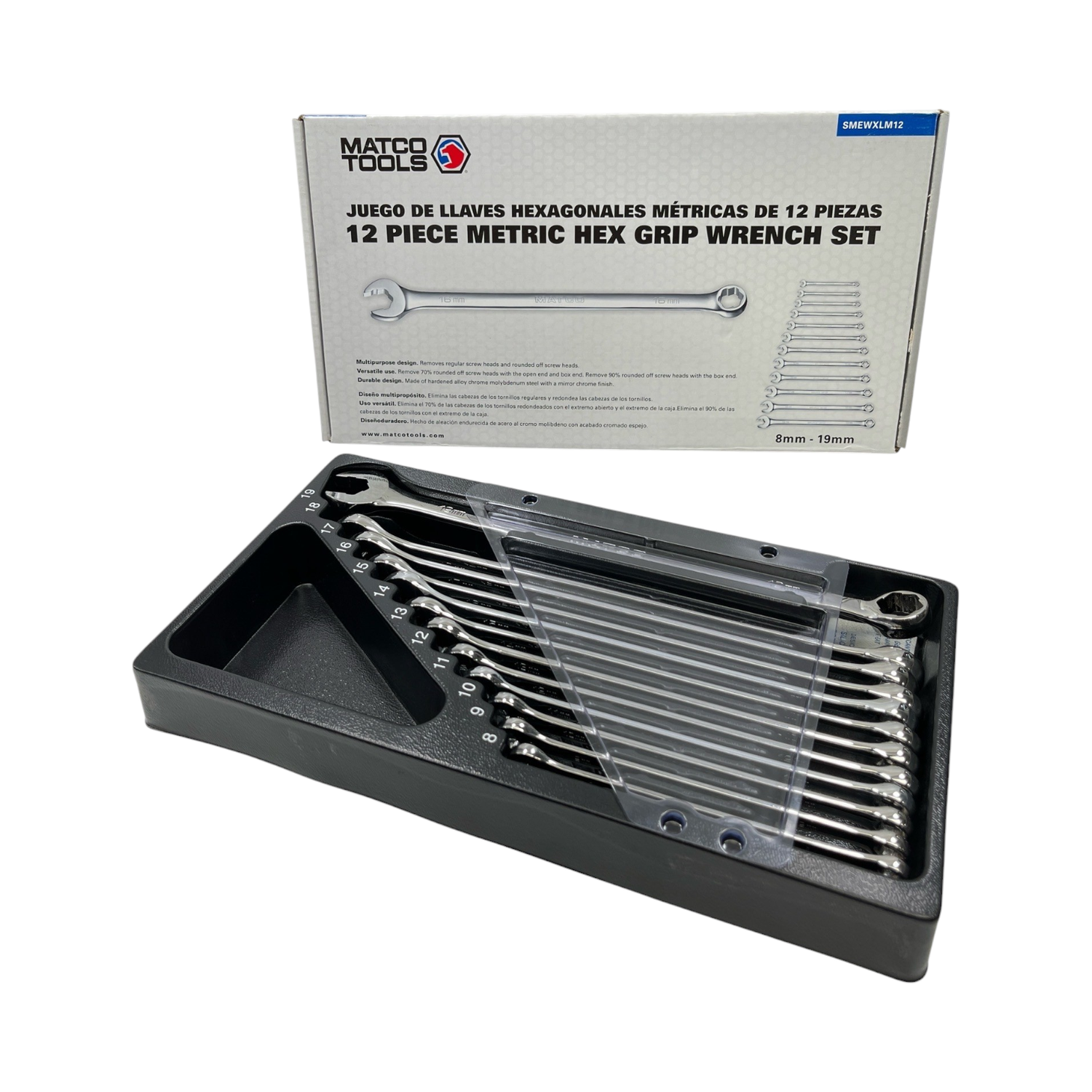 Matco Tools 12 Piece Metric Hex Grip Wrench Set (8-19mm), SMEWXLM12 ...