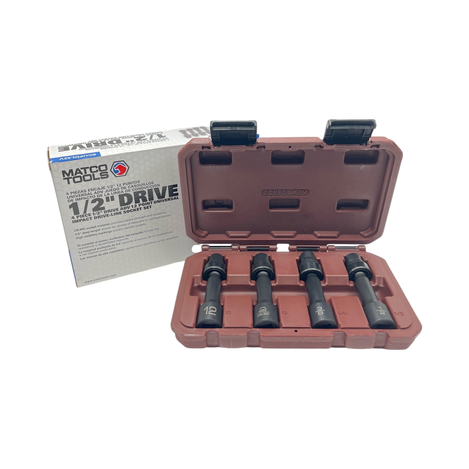 Matco Tools 1/2” Drive 4 Piece Universal Impact Drive-Line Socket Set ...