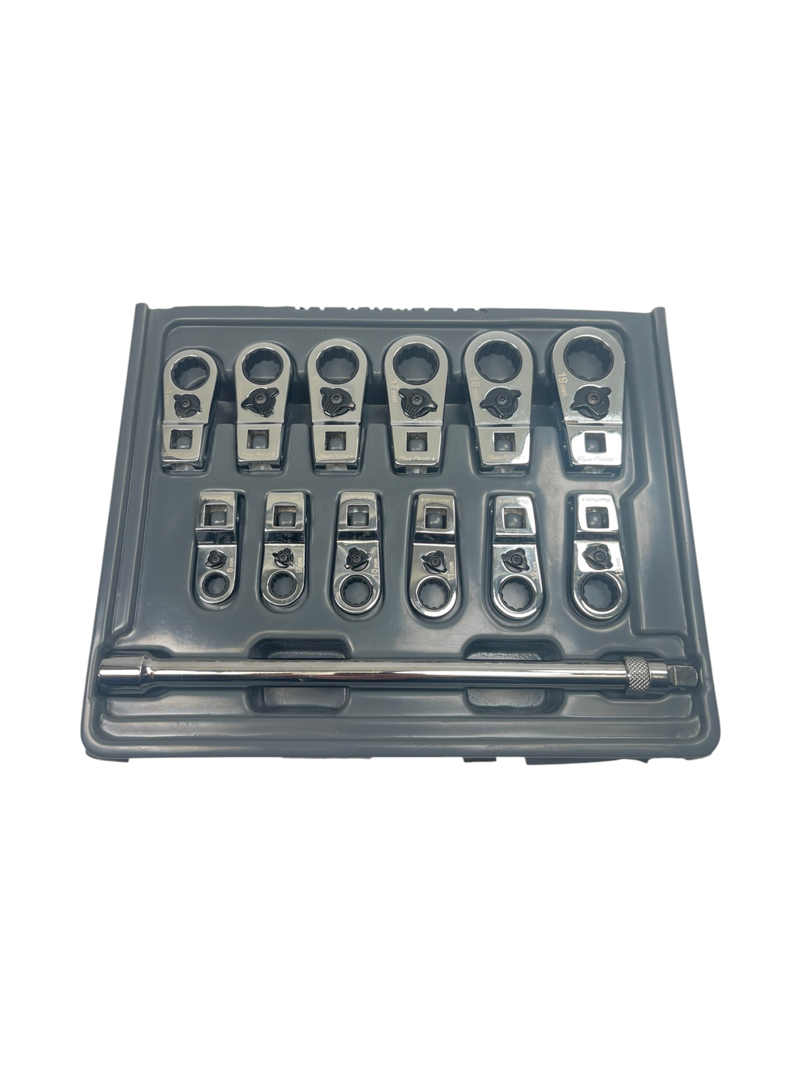 Blue Point 13 pc 3/8" Drive 12-Point Metric Ratcheting Crowfoot Wrench ...