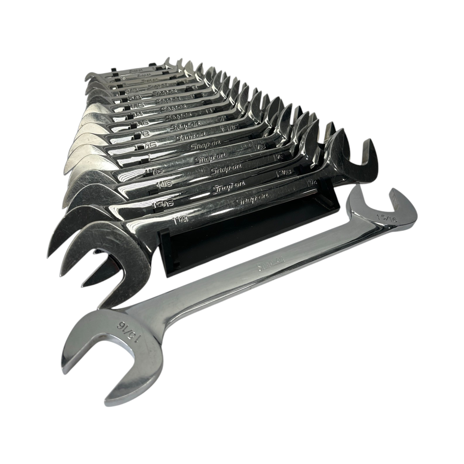 Snap On 15 pc SAE Four-Way Angle Head Open-End Wrench Set (3/8–1-5/16 ...
