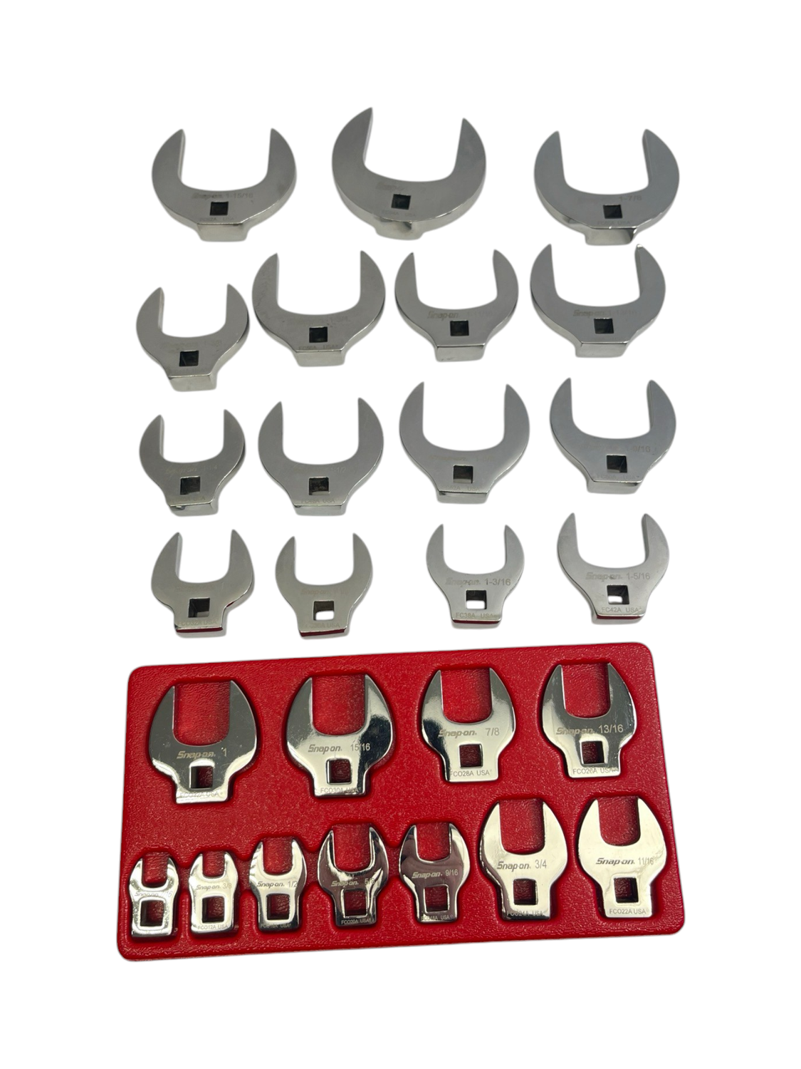 Snap On 26 pc 3/8" Drive SAE Open-End Crowfoot Wrench Set (7/16-2 ...