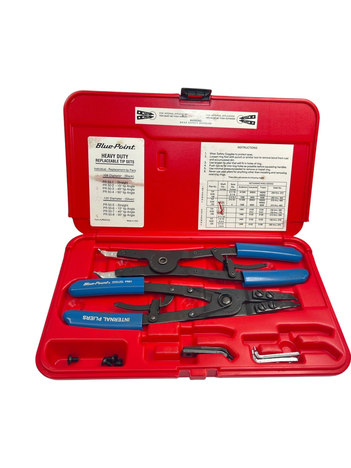 Blue Point Heavy Duty Replaceable Tip Plier Set, PR-50A - Shop - Tool ...