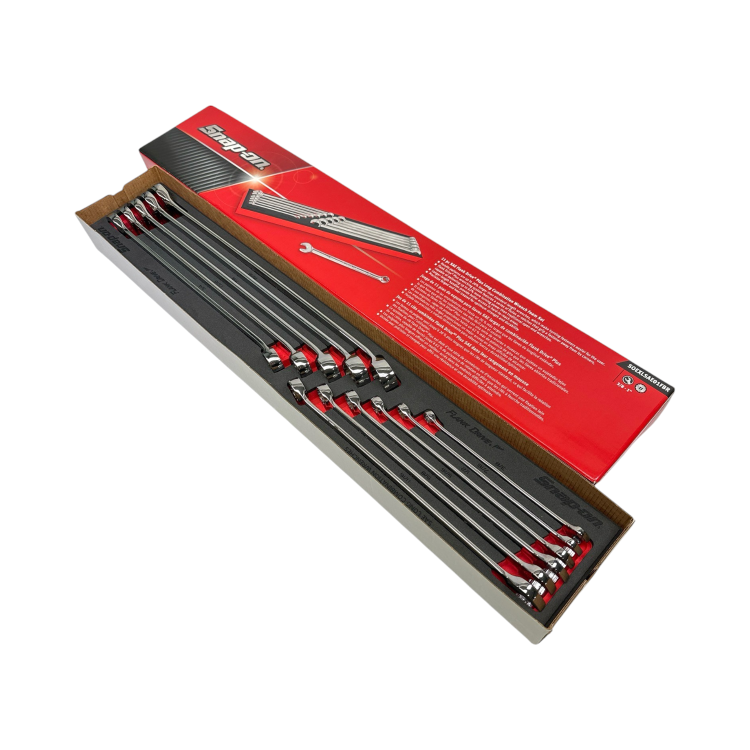 Snap On 11 pc 12-Point SAE Flank Drive® Plus Long Combination Wrench ...