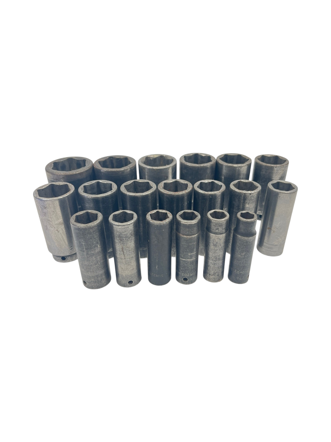 Snap On 20 pc 1/2" Drive 6-Point SAE Flank Drive® Deep Impact Socket ...