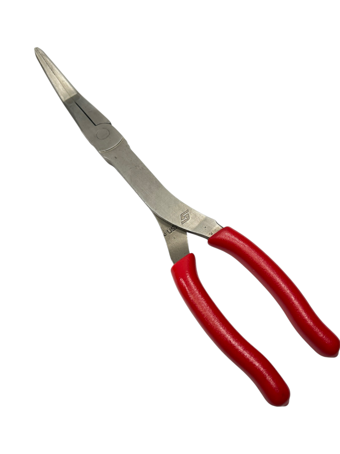Snap On 11" Talon Grip™ Long-Neck 35° Bent Needle Nose Pliers (Red ...
