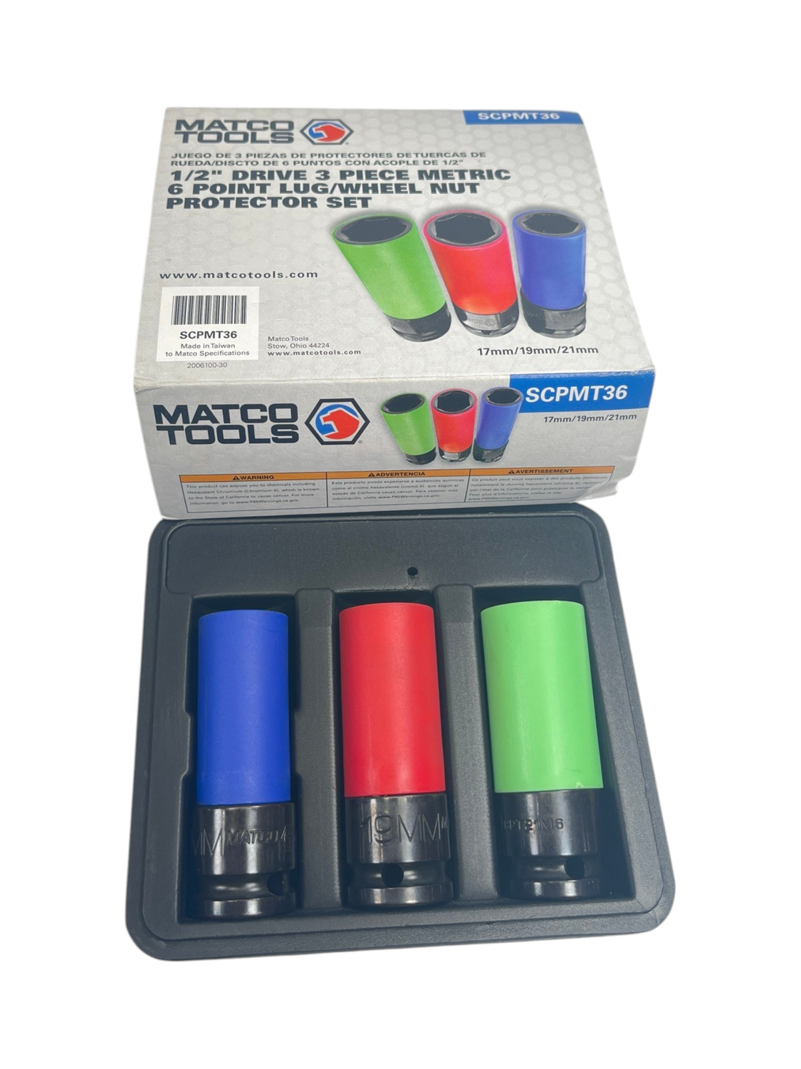 Matco Tools 3 Piece 1/2" Drive Metric 6-PT Thin Wall Lug / Wheel Nut ...