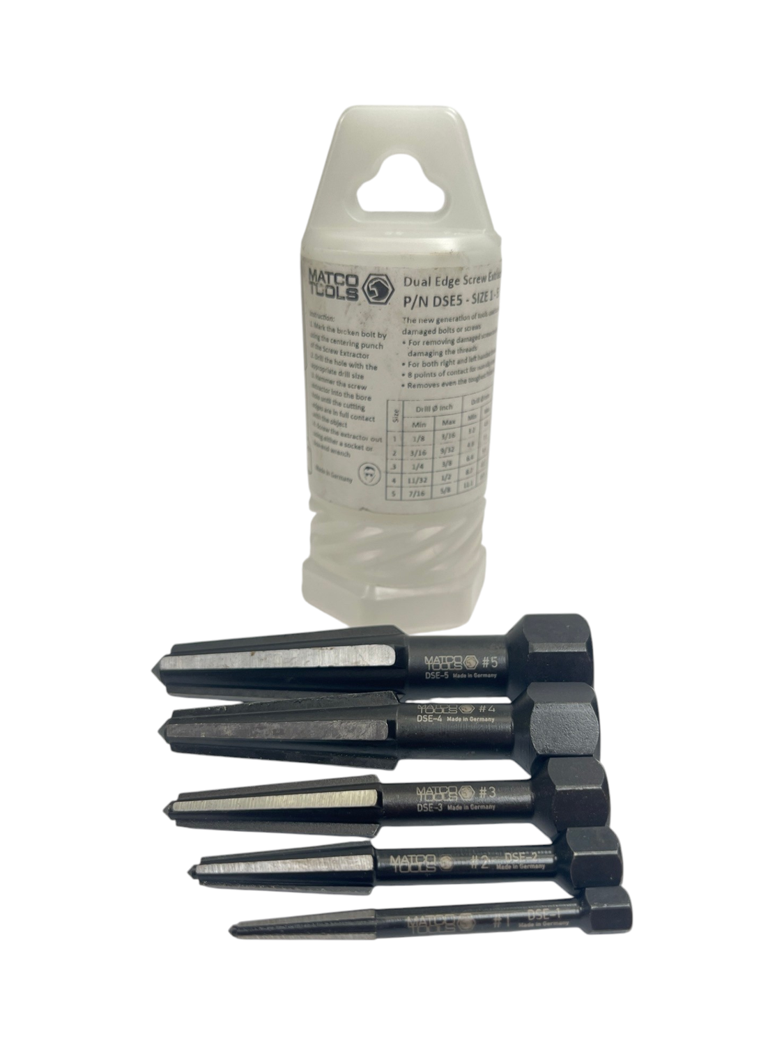 Matco Tools 5 Pc. Screw Extractor Set, DSE5 - Shop - Tool Swapper