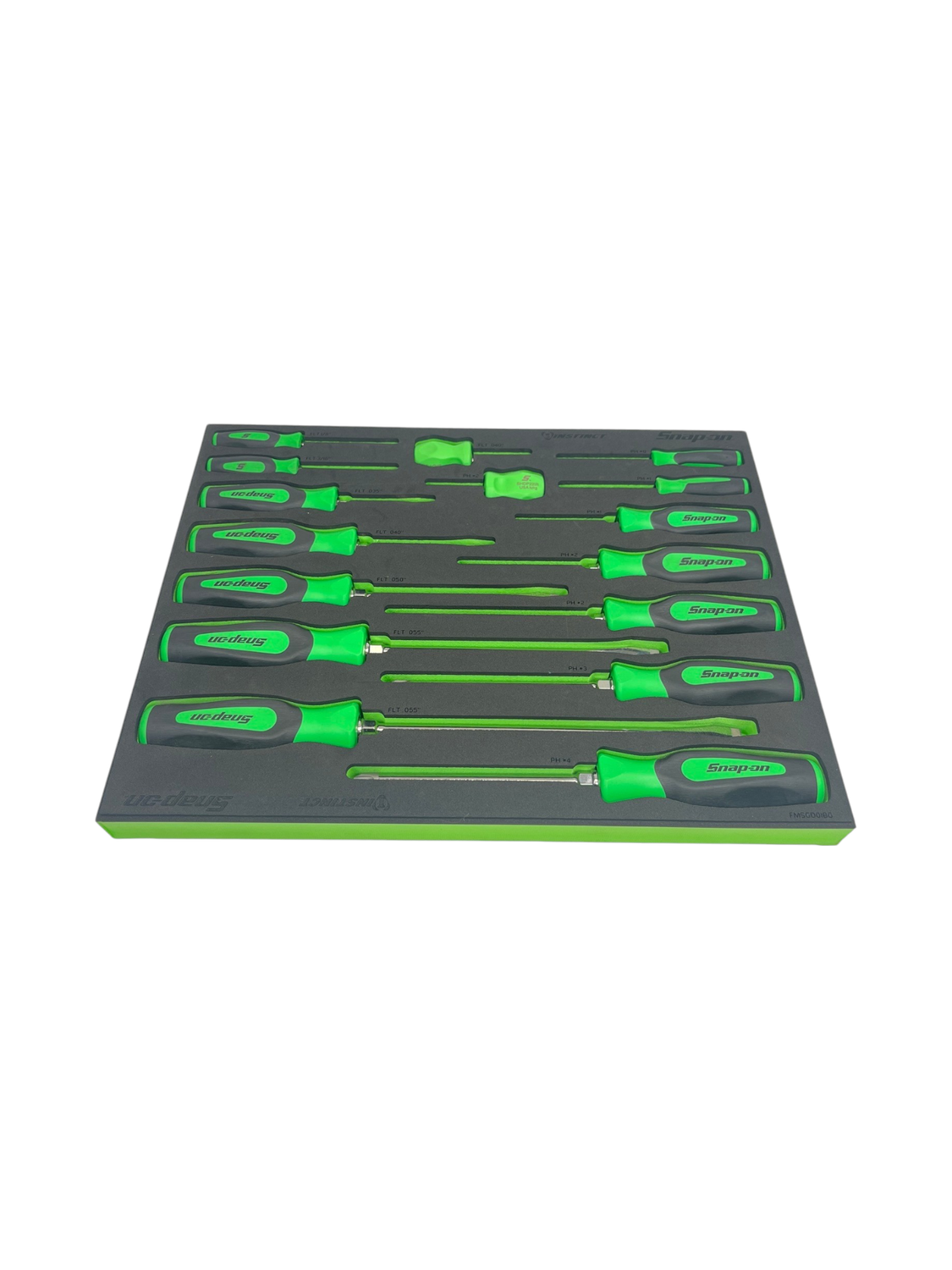 Snap On 12 pc Instinct® Soft Grip Combination Screwdriver Set (Green ...