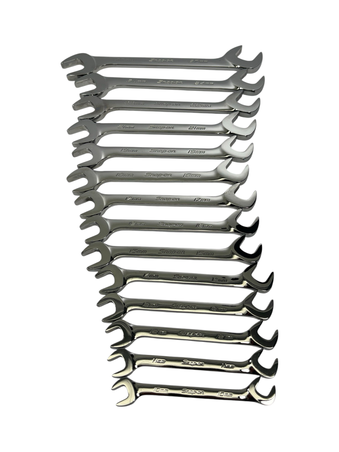 Snap On 14 Pc. Metric Four-Way Angle Head Open-End Wrench Set (10–27 mm ...