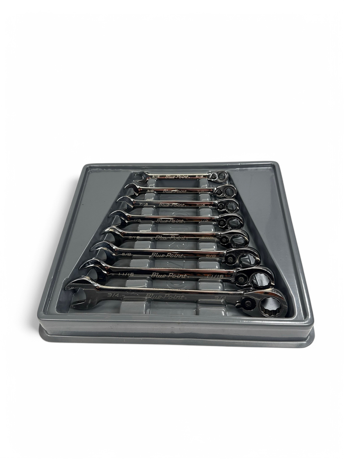 Blue Point 8 Pc. 12-Point SAE 15° Offset Ratcheting Box/ Open-End ...