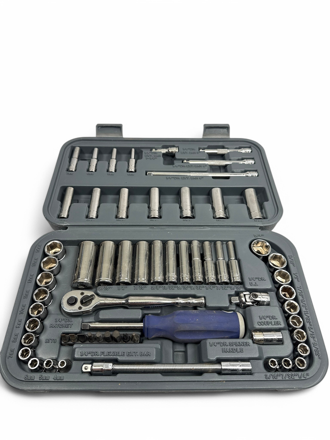 Blue Point 62 Pc. 1/4" Drive SAE/ Metric General Service Set ...