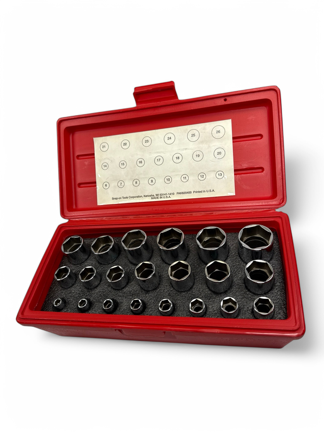 Snap On 21pc 3/8” Drive Flank Drive Metric Deep Socket Set,(6-26mm ...