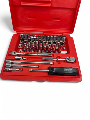 Snap On 40 pc 1/4" Drive 6-Point SAE Shallow General Service Socket Set ...