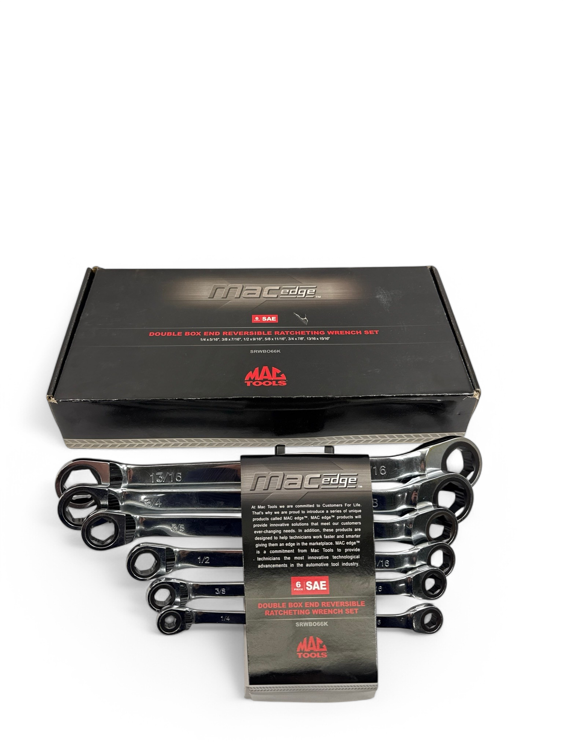Mac Tools 6 Pc. SAE Double Box End Reservable Ratcheting Wrench Set ...