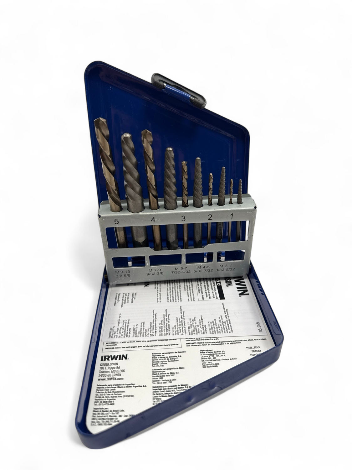 Hanson 10pc. Extractor And Drill Bit Set- Left Handed Cobalt Bits ...