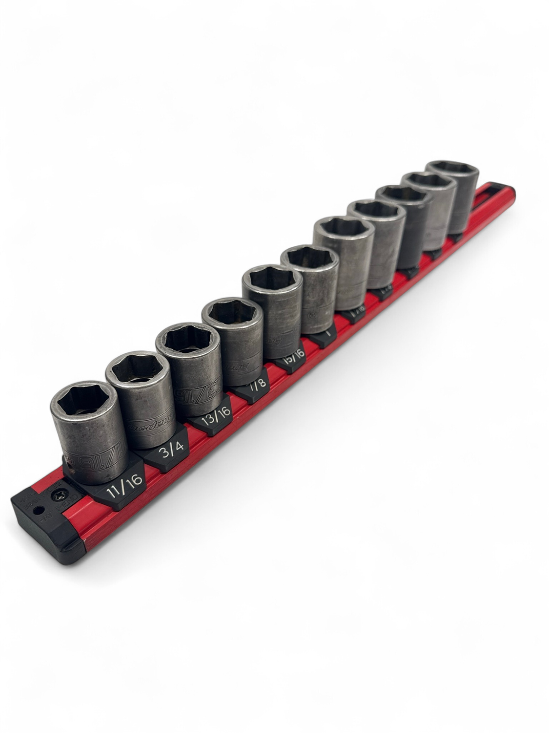Snap On 11 Pc. 1/2" Drive 6-Point SAE Flank Drive Shallow Impact Socket ...