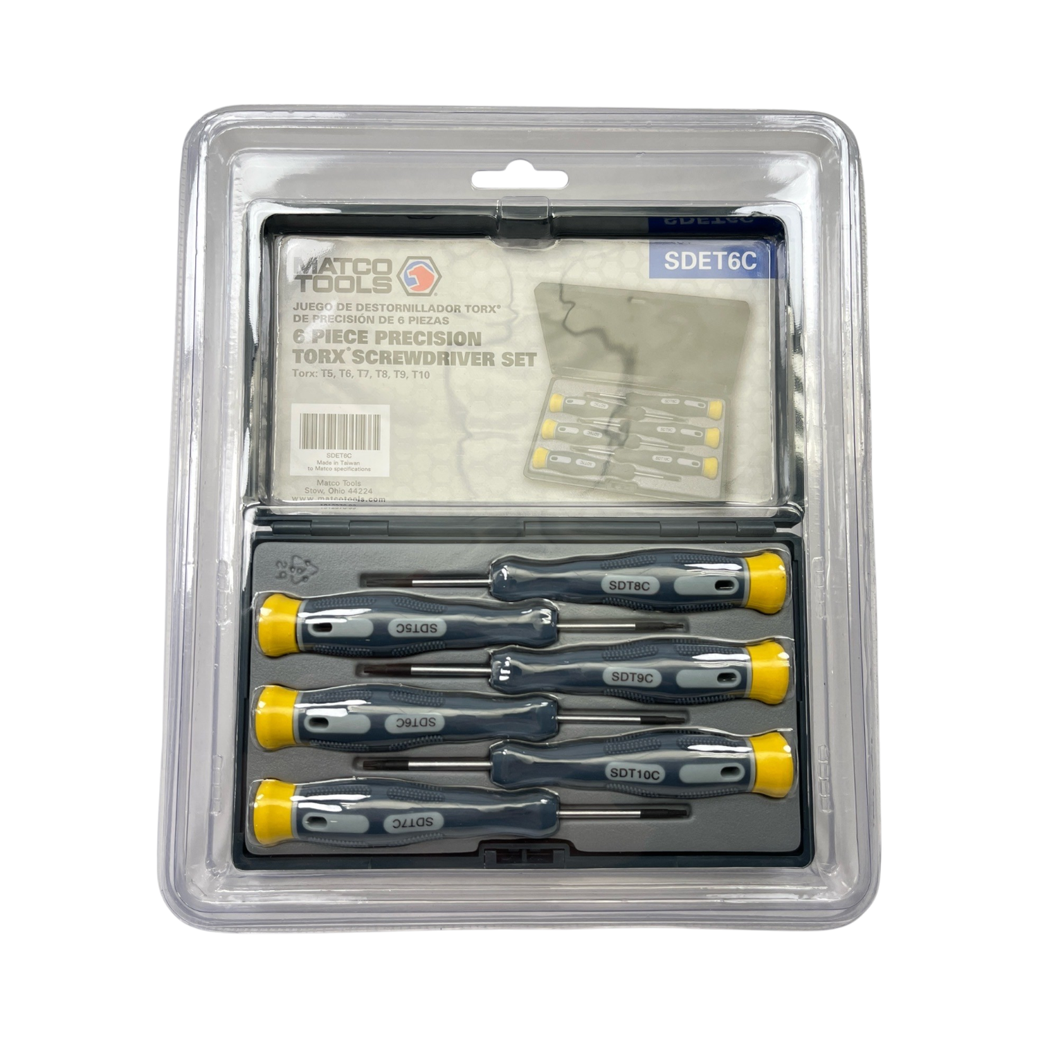Matco Tools 6 Piece Precision Torx Screwdriver Set (T5-T10), SDET6C ...