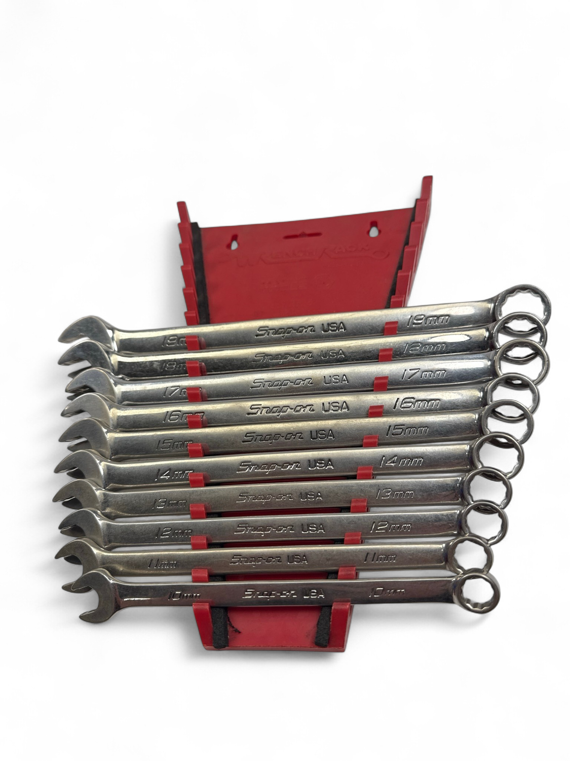 Snap On 10 Pc. 12-Point Metric Flank Drive Plus Combination Wrench Set (10–19 mm) SOEXM710 ...