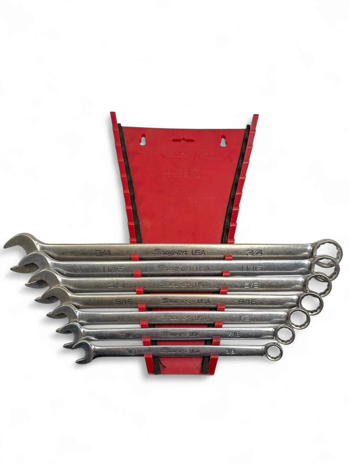 Snap On 7 pc 12-Point SAE Flank Drive® Plus Long Combination Wrench Set (3/8–3/4"), SOEXL707B ...