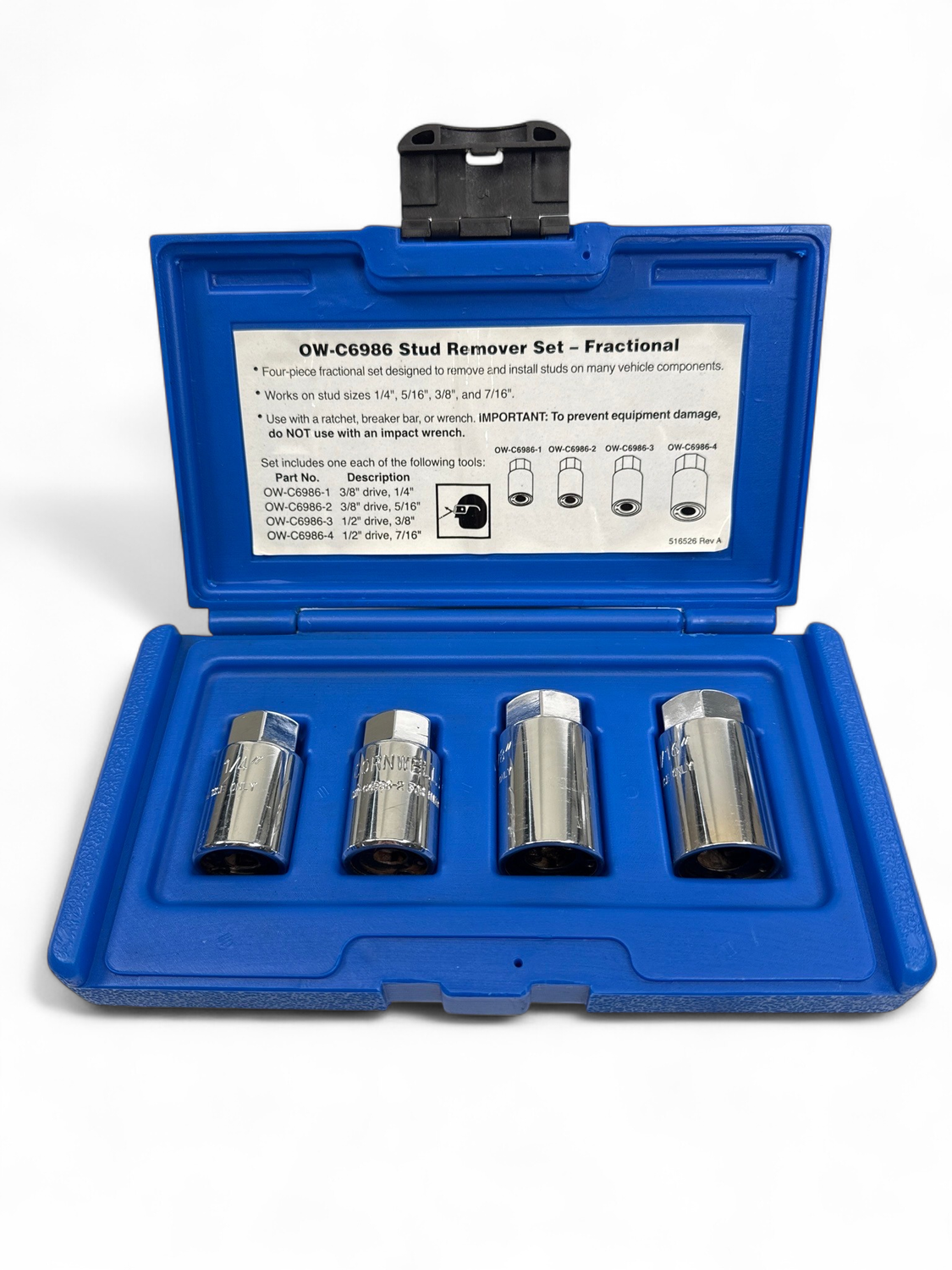 Cornwell Fractional Stud Remover Set, OW-C6986 - Shop - Tool Swapper