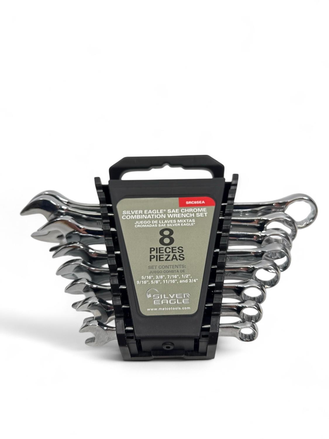 Matco Silver Eagle 8 Pc SAE Chrome Combination Wrench Set, SRC8SEA ...