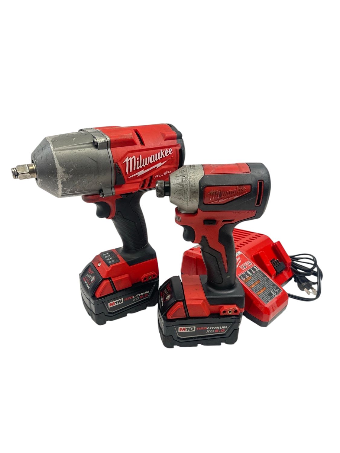 Milwaukee M18 FUEL 1/2” Drive High Torque Impact & Impact Driver + 2 5. ...