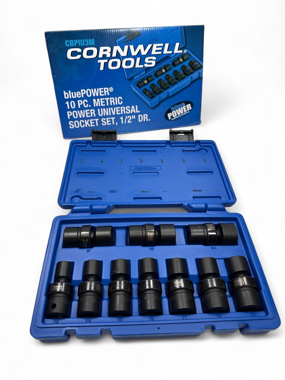 Cornwell 10pc 1/2” Drive Metric Power Universal 6pt Socket Set, CBPIU3M ...
