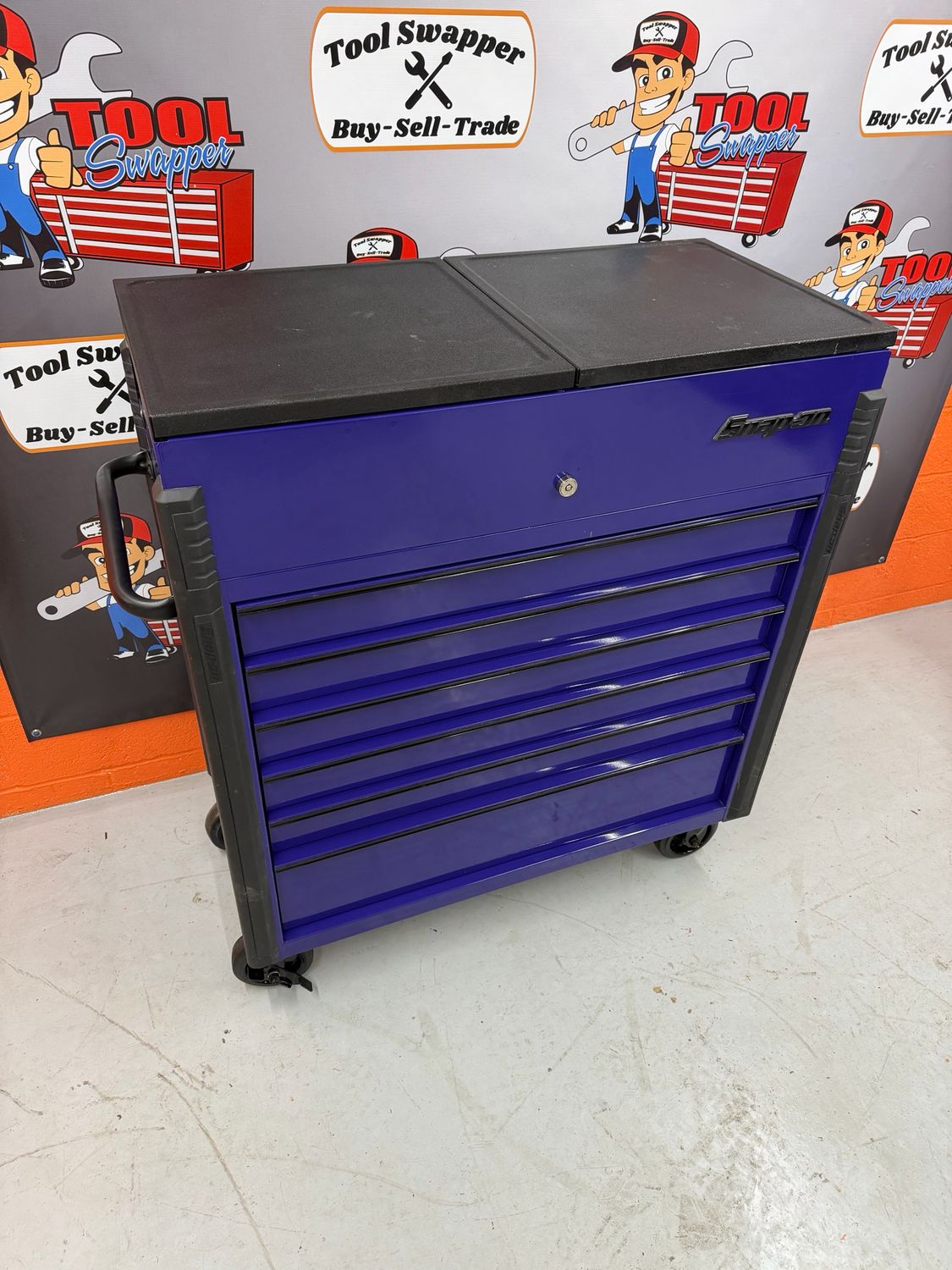Snap On 40" Sliding Lid Eight-Drawer Bed Liner Shop Cart, KRSC430ABCD7 ...