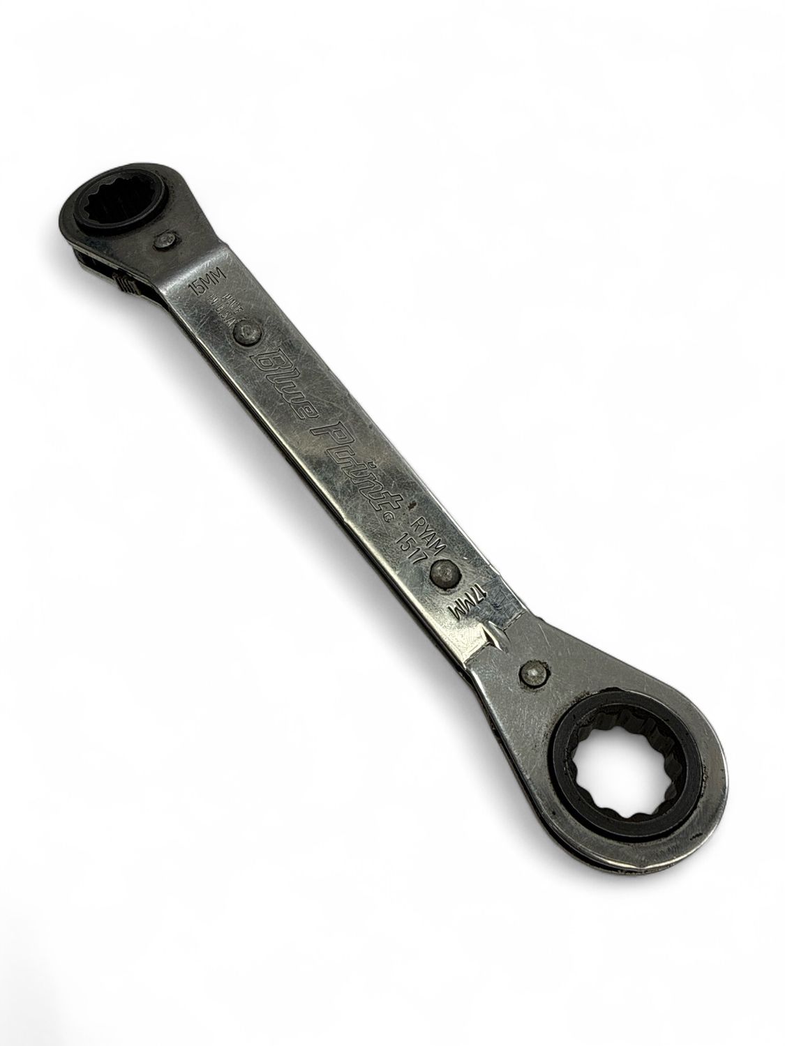 Blue Point 15–17 mm 12-Point Metric 25° Offset Ratcheting Box Wrench ...