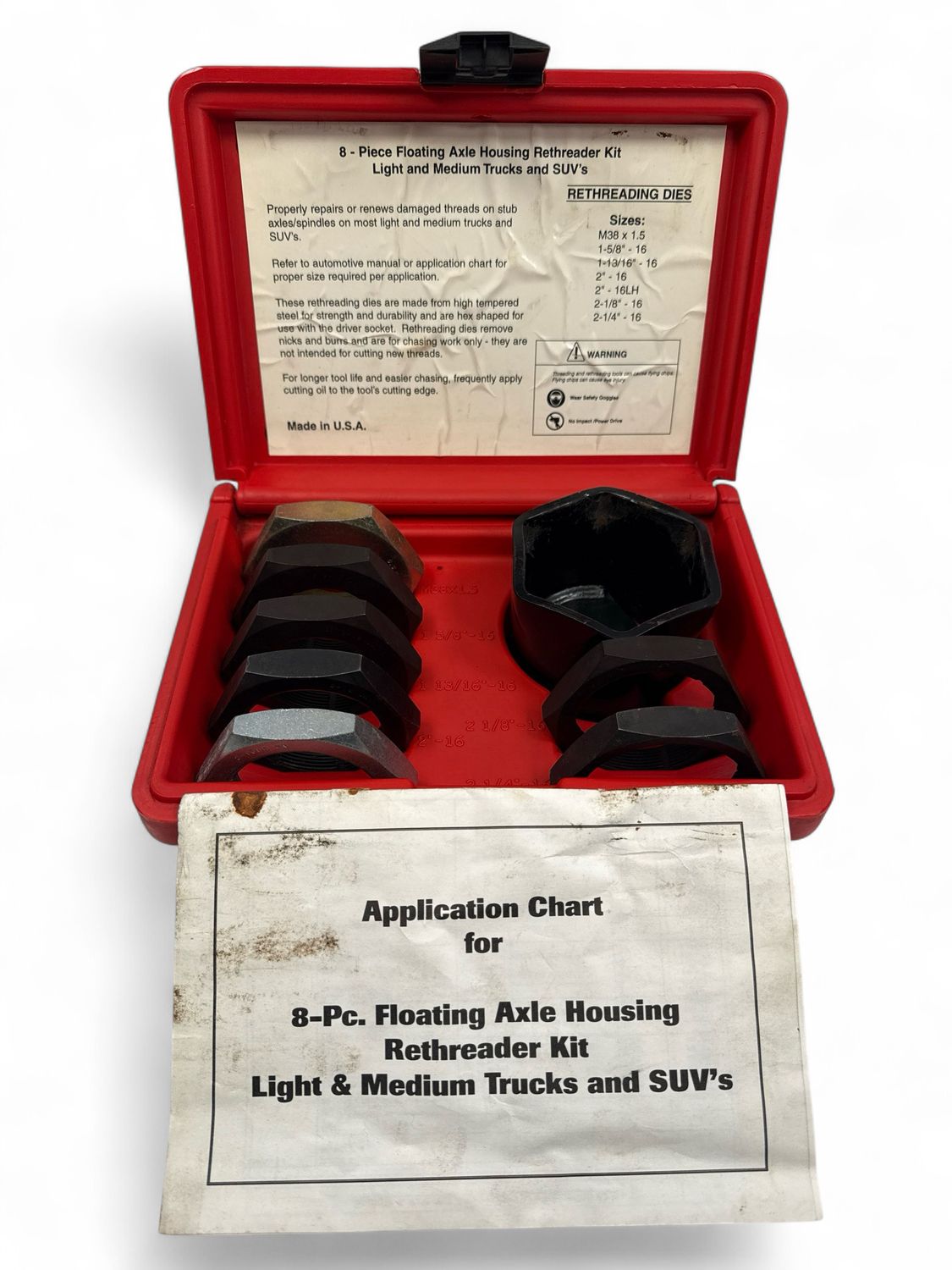 Snap On 8 pc Light Truck Spindle Rethreading Set, RD8LT - Shop - Tool ...