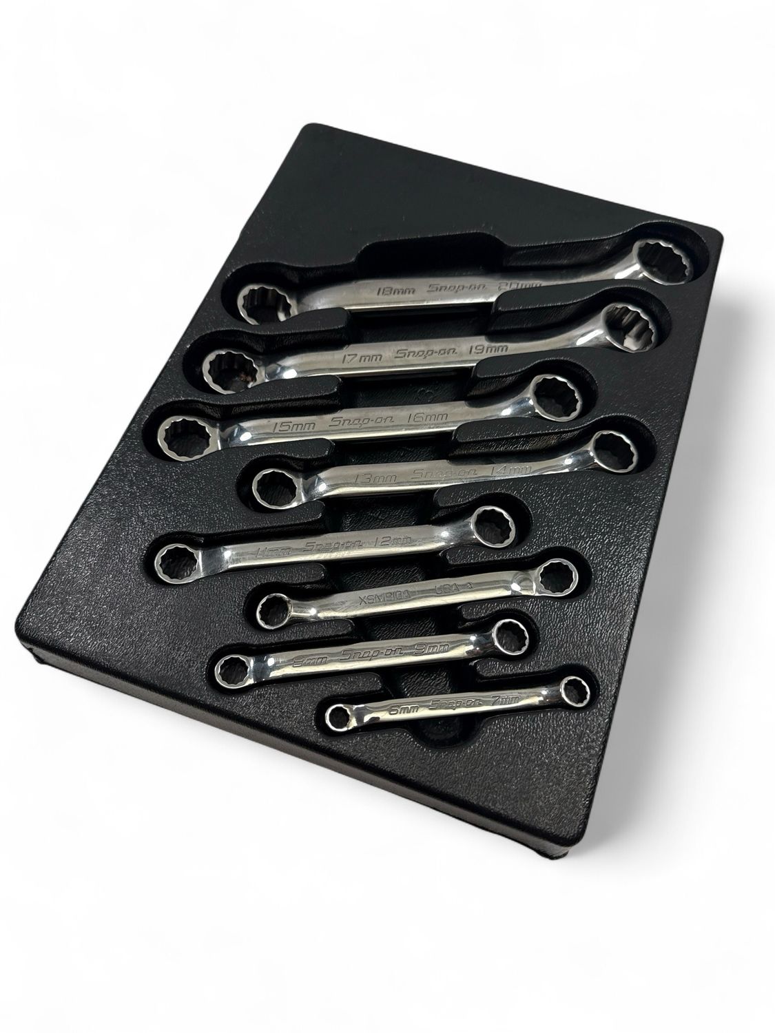 Snap On 8 pc 12-Point Metric Flank Drive® Short 10° Offset Box Wrench ...