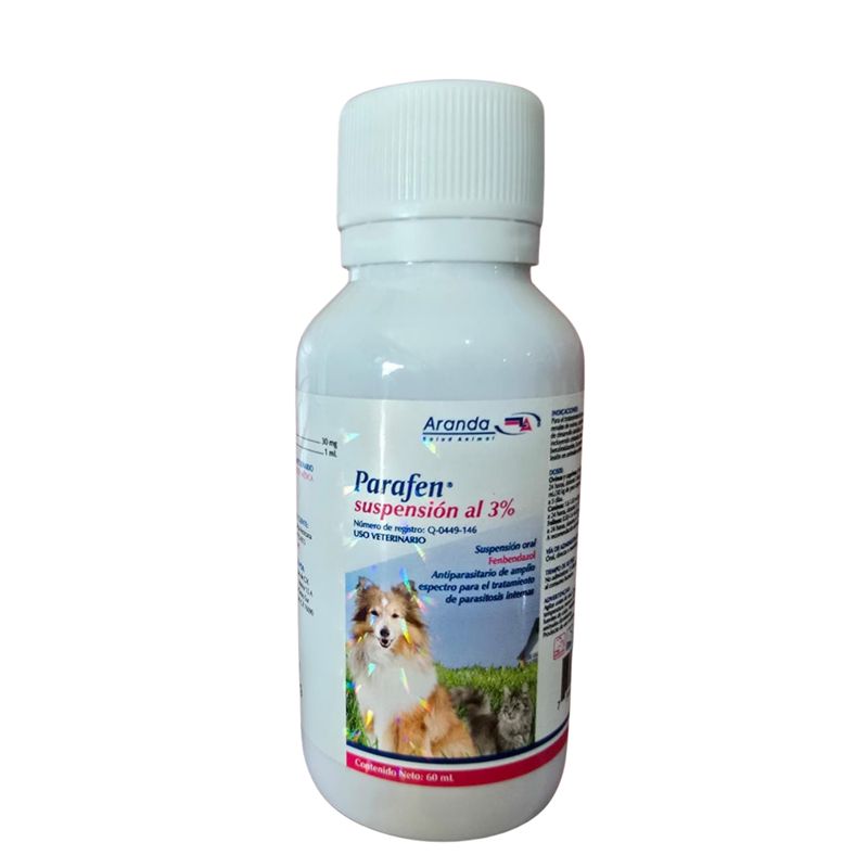 Parafen Suspensión al 3% Oral. Veterinaria Managua.