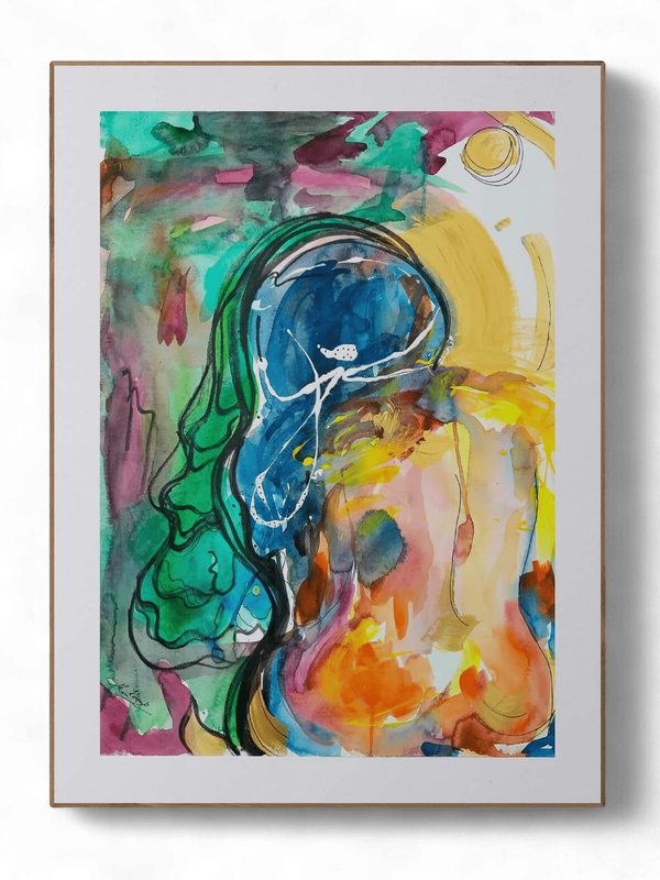 Abstract Art Body Woman Painting ‘Overwhelmed’