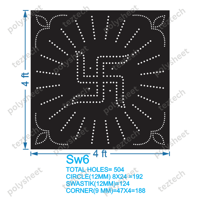 SW6 SWASTIK DESIGN 4X4FT 504 HOLES