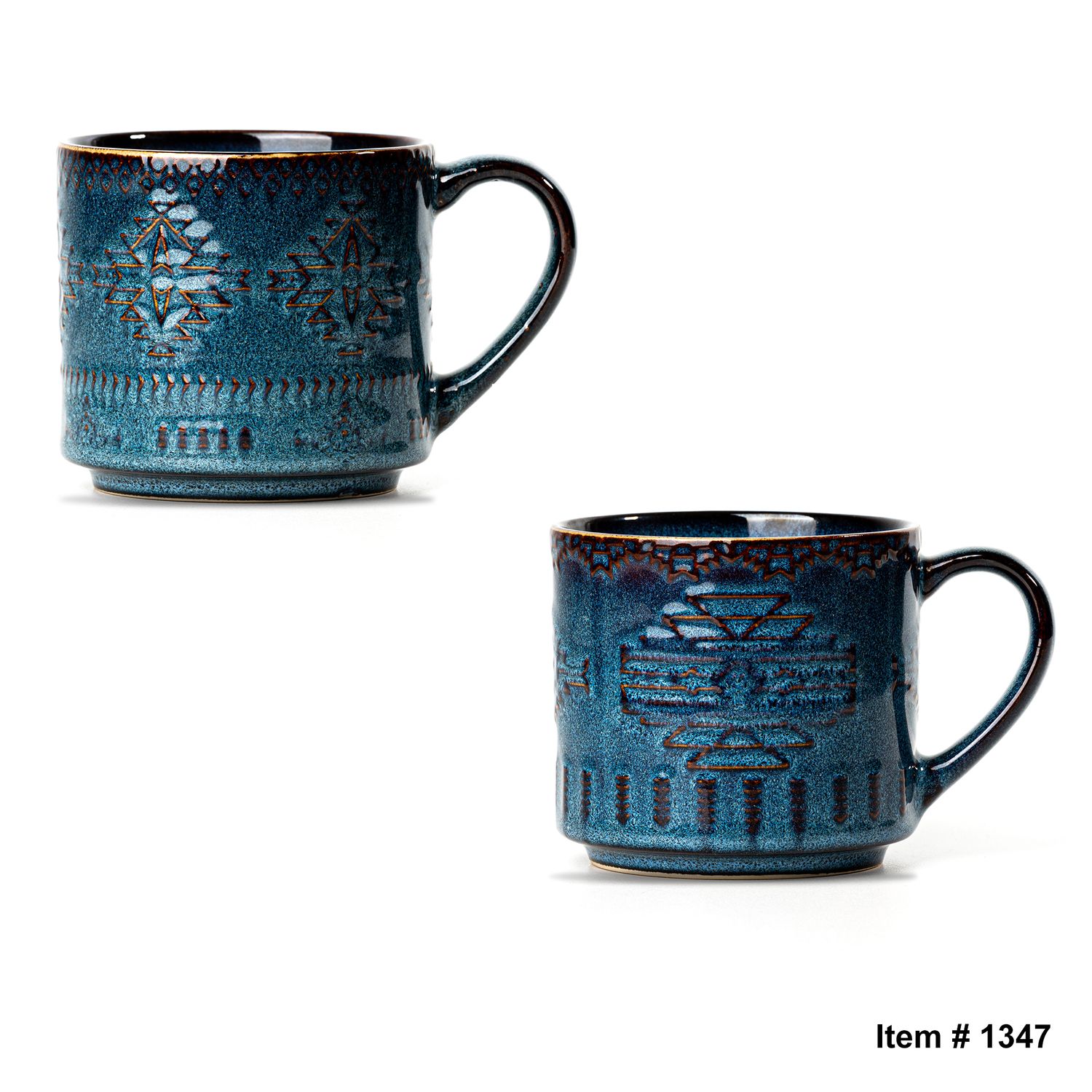 Etched Ceramic Coffee Mug