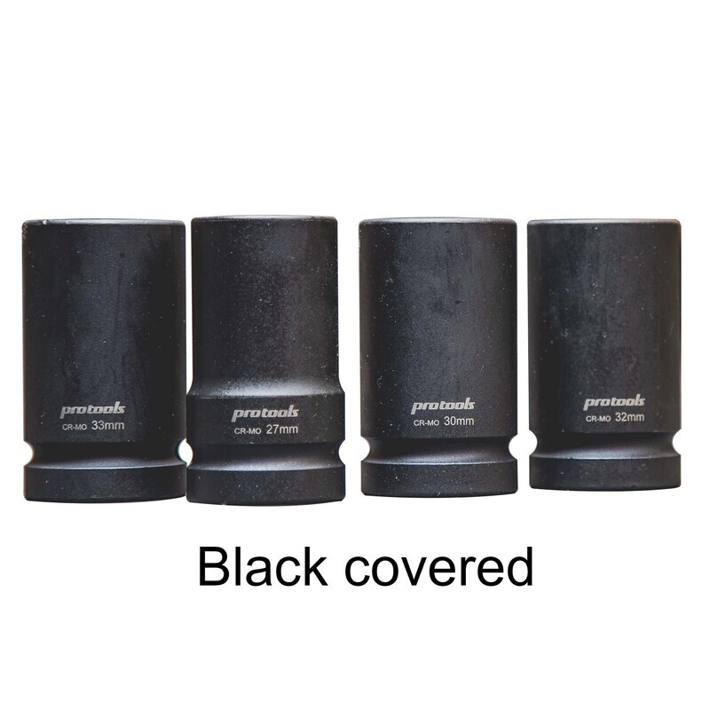 1” Impact sockets - Black covered, short series
