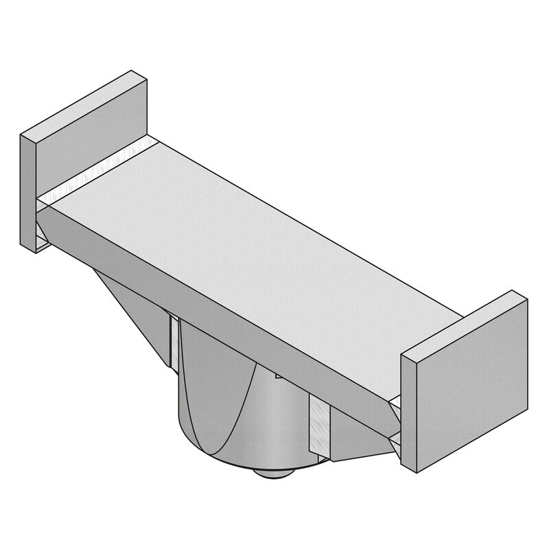 Rectangular axle socket 250mm