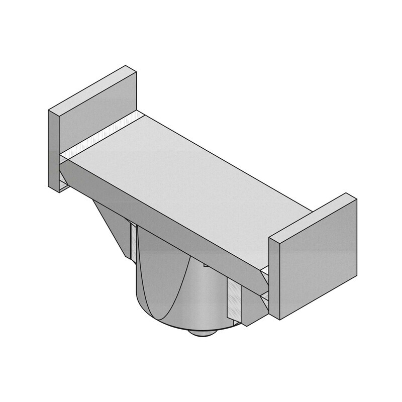 Rectangular axle socket 210mm
