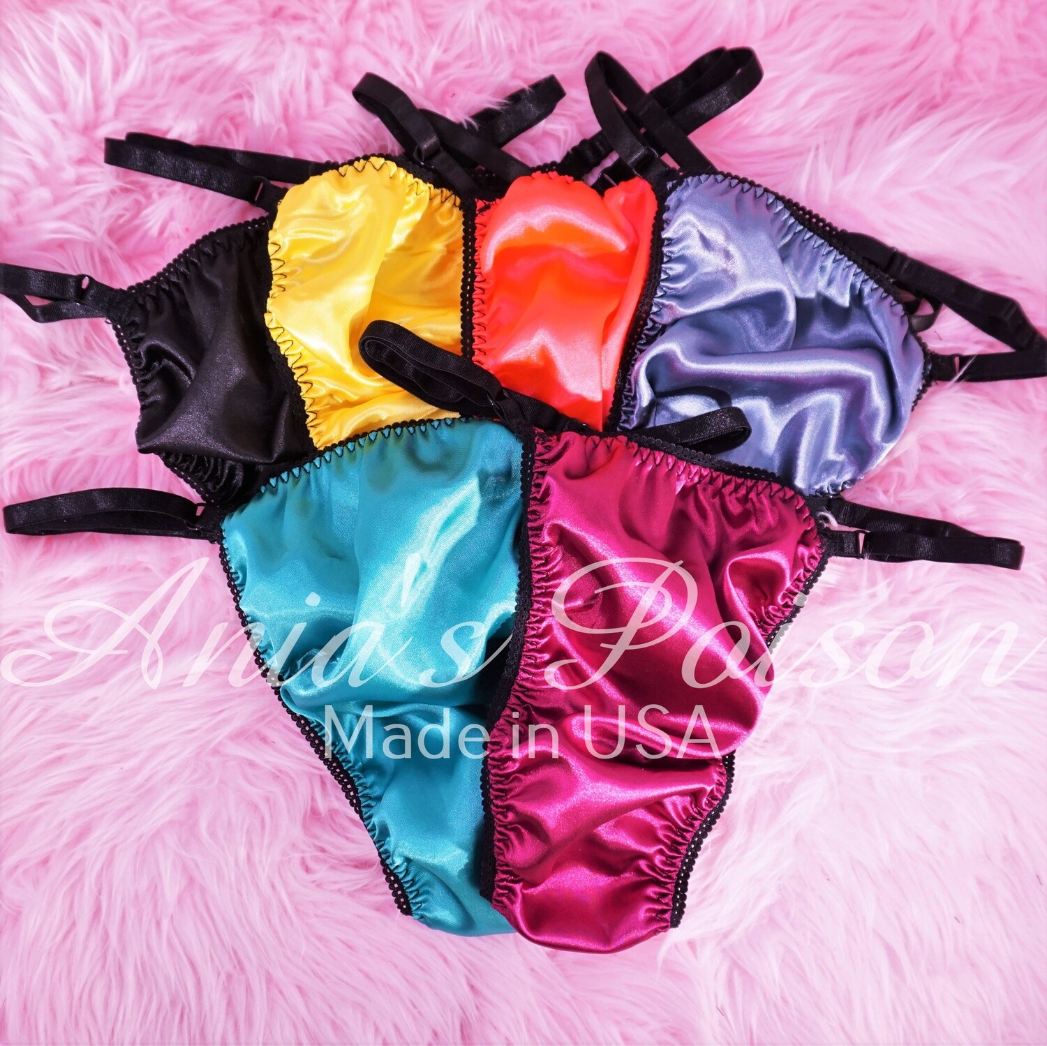 Sissy Thong Satin Sissy Mens Soft Shiny Triangle T Thong Panties
