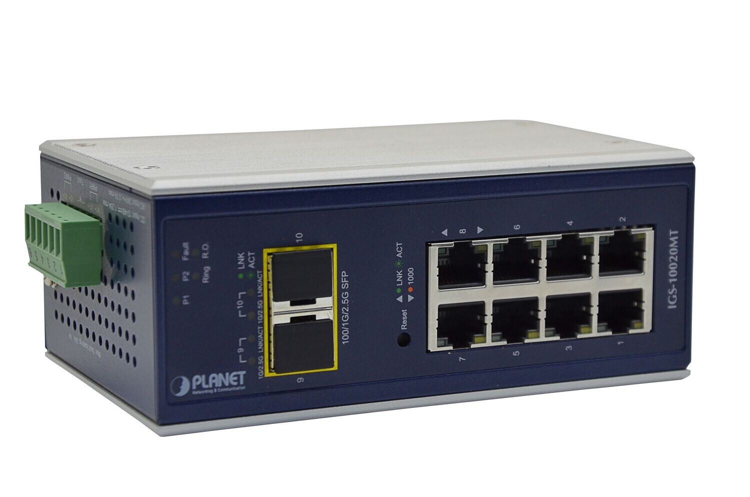 SWITCH GIGA 8 PORTS + 2 PORTS SFP MANAGABLE (L2) - PLANET