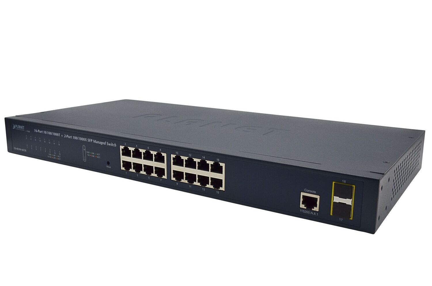 SWITCH GIGA 16 PORTS MANAGABLE (L2) - 2 PORTS SFP - PLANET