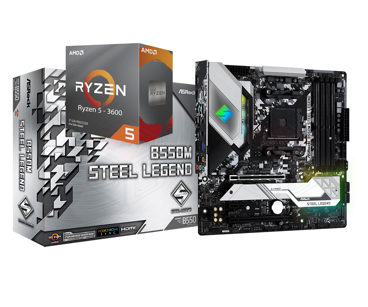 AMD RYZEN 5 3600 6 Core 3 6 GHz 4 2 GHz Max Boost ASRock B550M