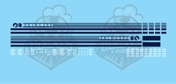 Alaska Railroad ARR Z Scale Princess Cruise Lines Ultra Dome Car Decals ...