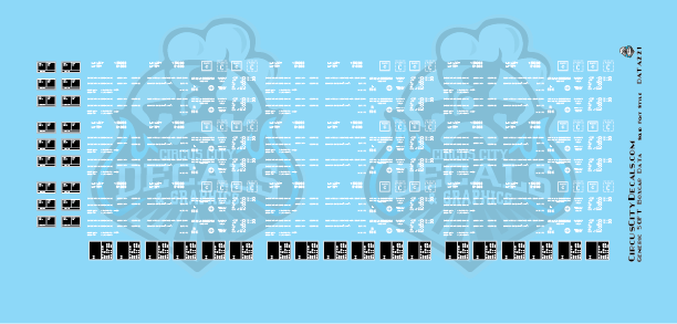 Generic Modern 50' Boxcar Data Only White Solid Font HO Scale Decal Set