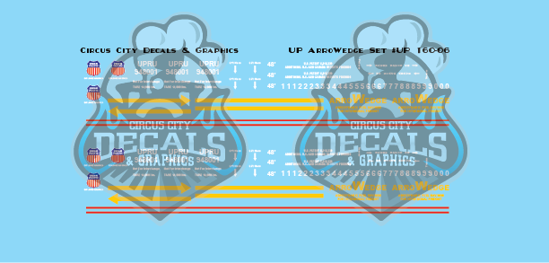 ArroWedge Container UPRU Union Pacific N Scale Decal Set