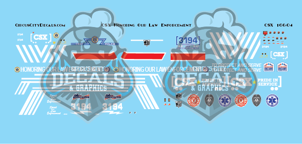 CSX ES44AH Honoring Our Law Enforcement N Scale Decal Set Walthers ...
