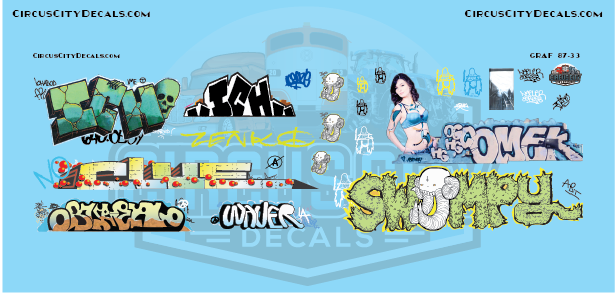 Railroad Graffiti HO Scale Decal Set