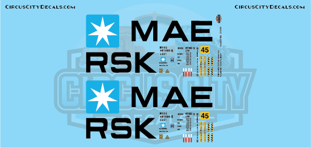 Maersk Container 45' G Scale Decal Set