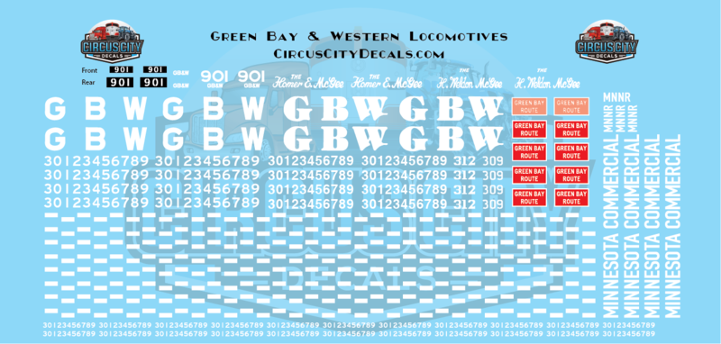 Green Bay & Western GBW Locomotive Decal Set HO Scale Minnesota ...