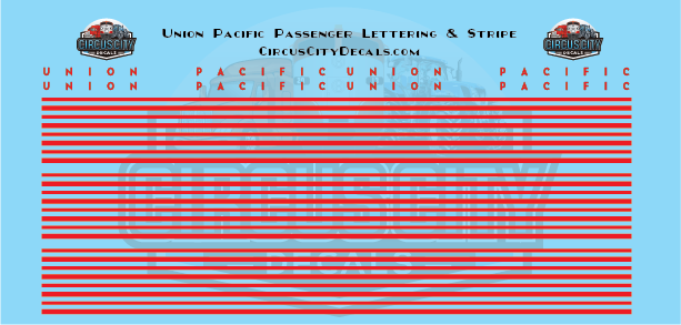 Union Pacific Heritage Fleet Car Lettering & Stripe HO Scale Decals UP UPRR